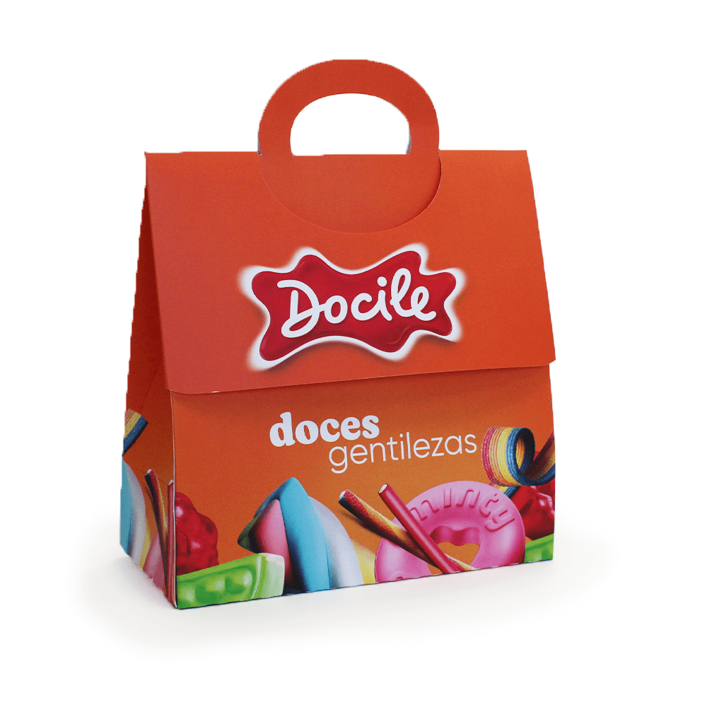 SACOLA DE PAPEL PRESENTEÁVEL LARANJA - Docile