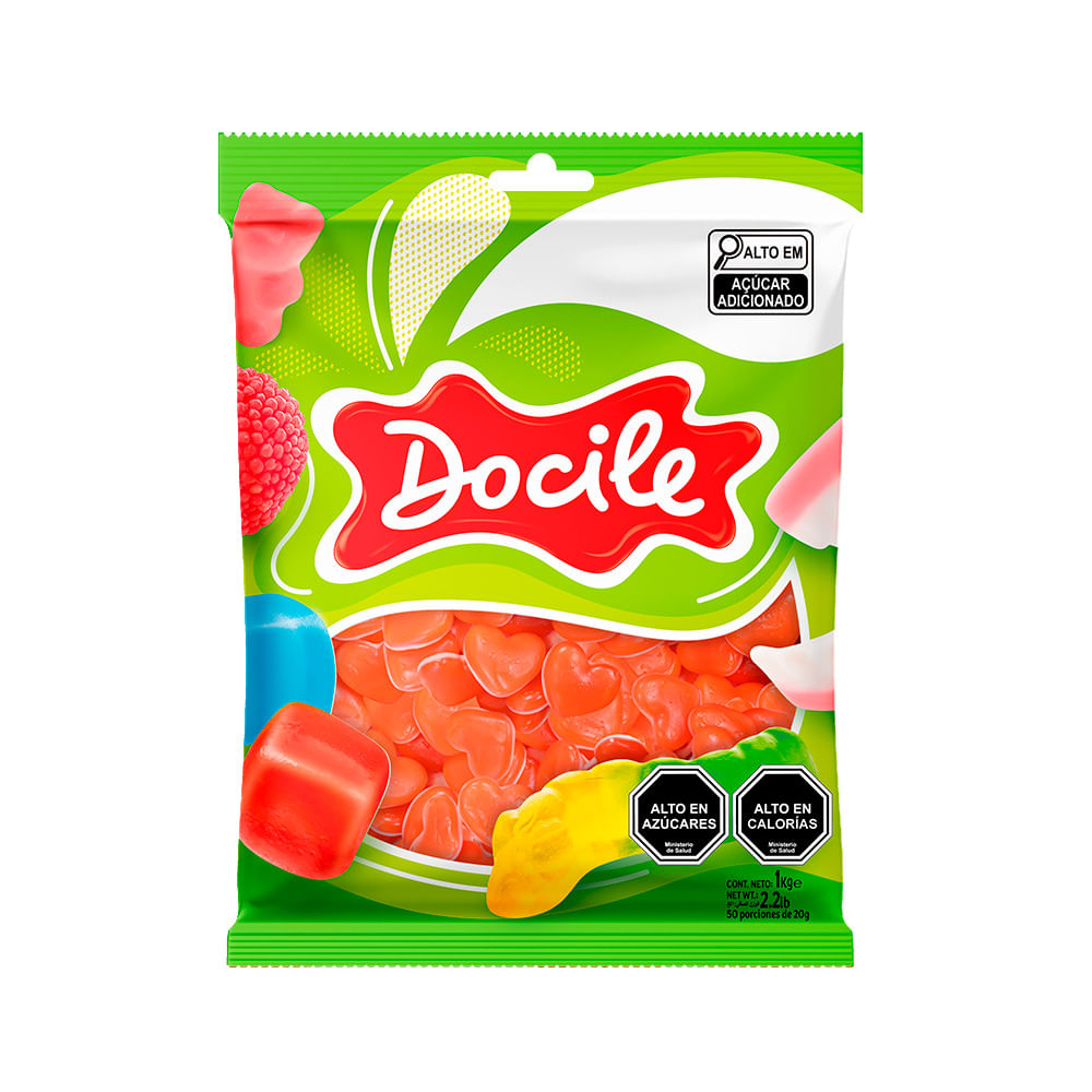 Bala de Gelatina Coração 1kg - Docile - Docile
