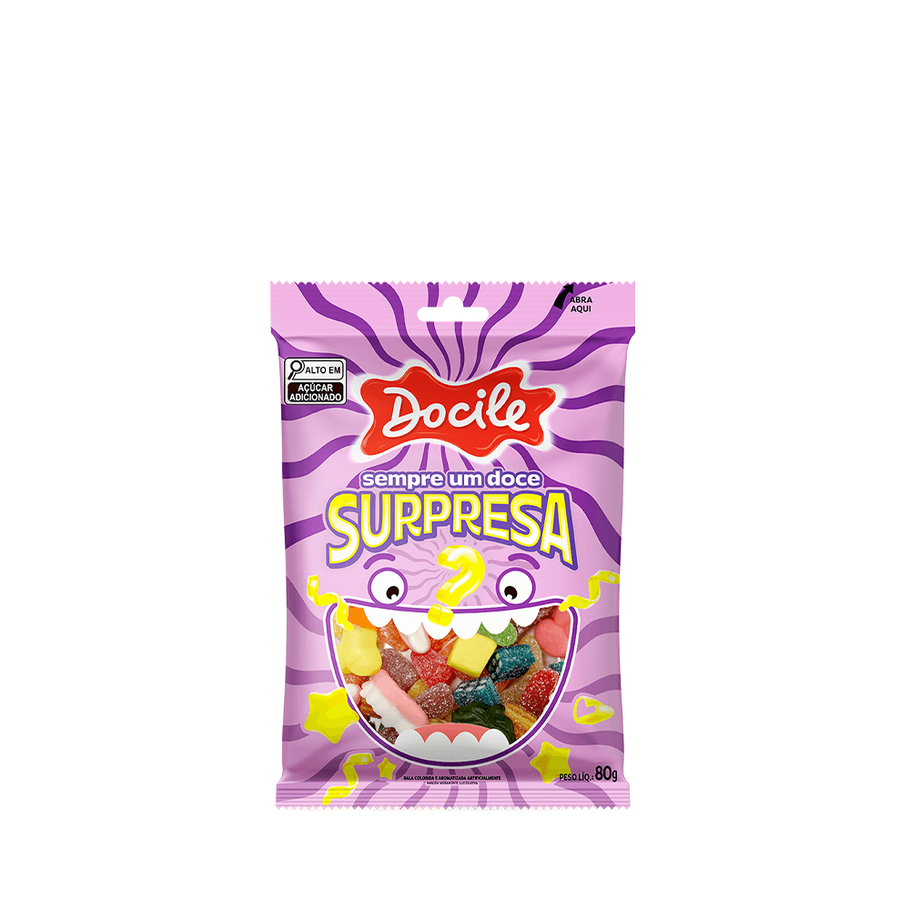 Bala de Gelatina Sempre Um Doce Surpresa 80g - Docile - Docile